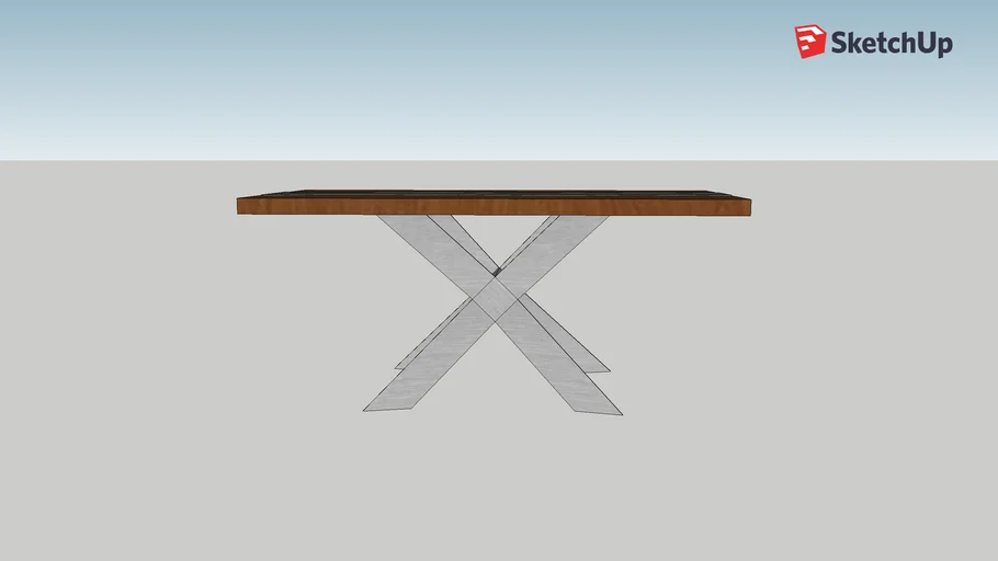 kitchen table with plate steel legs | 3D Warehouse