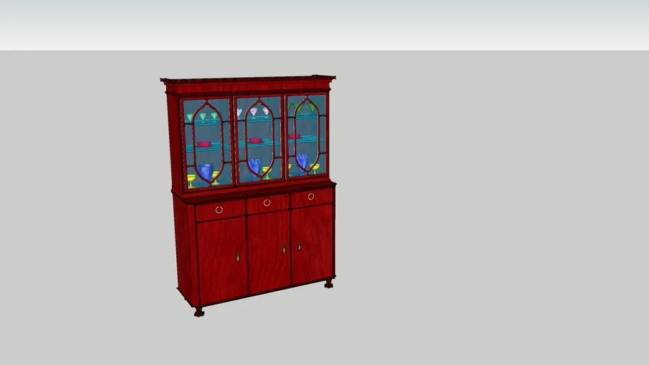 glass article display cabinet | 3D Warehouse