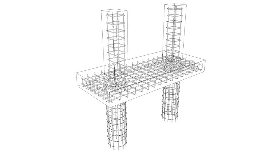 Double Pile cap with columns | 3D Warehouse