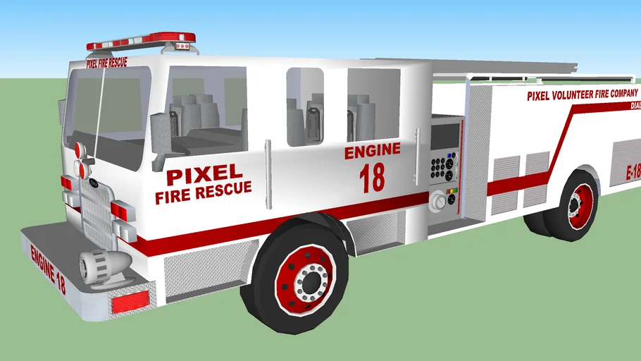 PIXEL FIRE RESCUE ENGINE-18 | 3D Warehouse