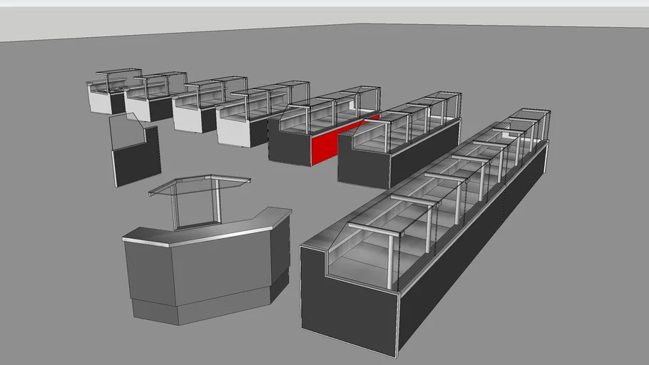 Butcher showcase Missouri M slim | 3D Warehouse