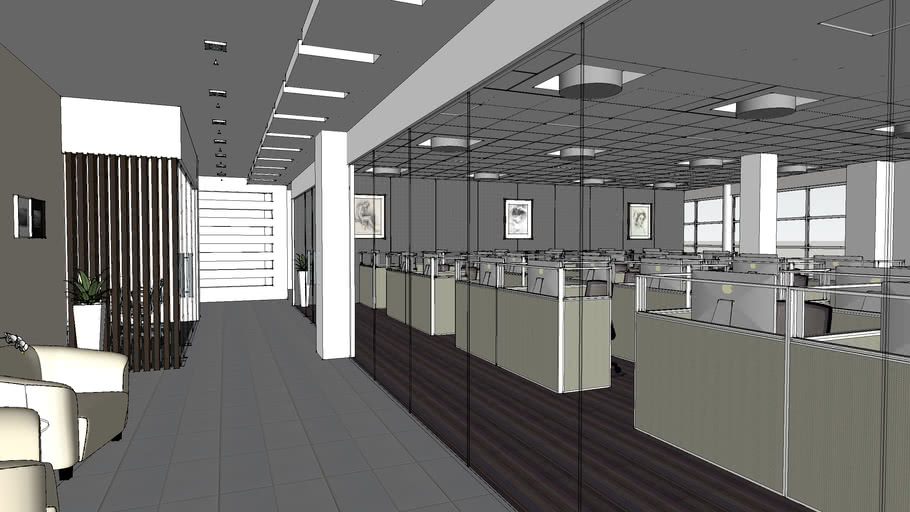 Workstation & Waiting Area at ELKEN Call Centre | 3D Warehouse