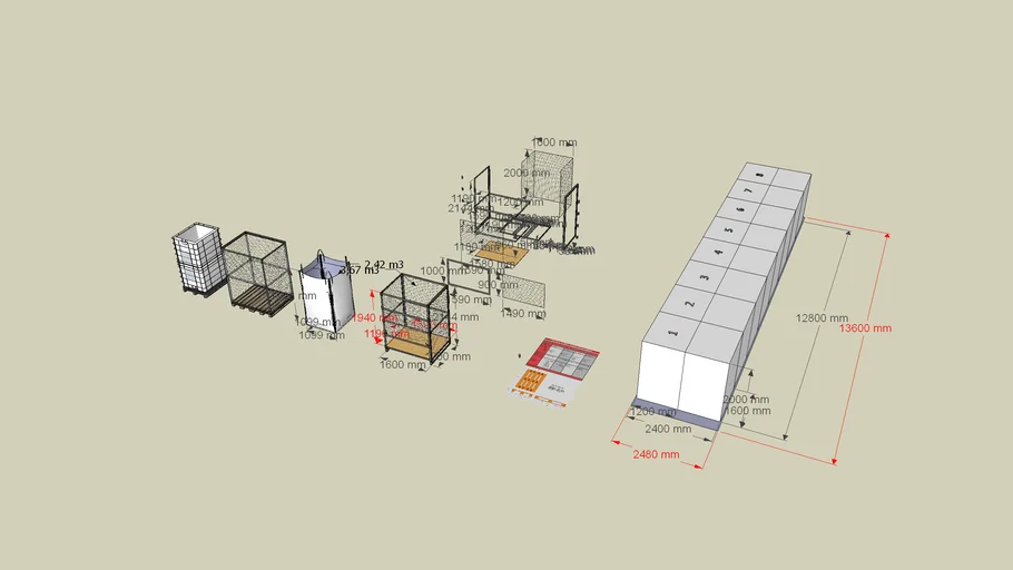 Pallets for collecting paper | 3D Warehouse