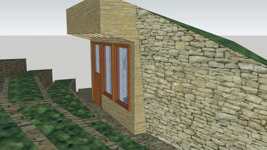 8' x 12' Earth-Integrated Tiny Home on a North-Facing Slope | 3D Warehouse