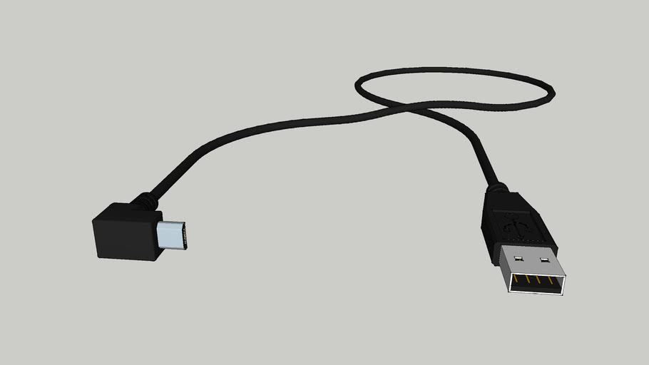 usb to micro usb angled 90deg cable | 3D Warehouse