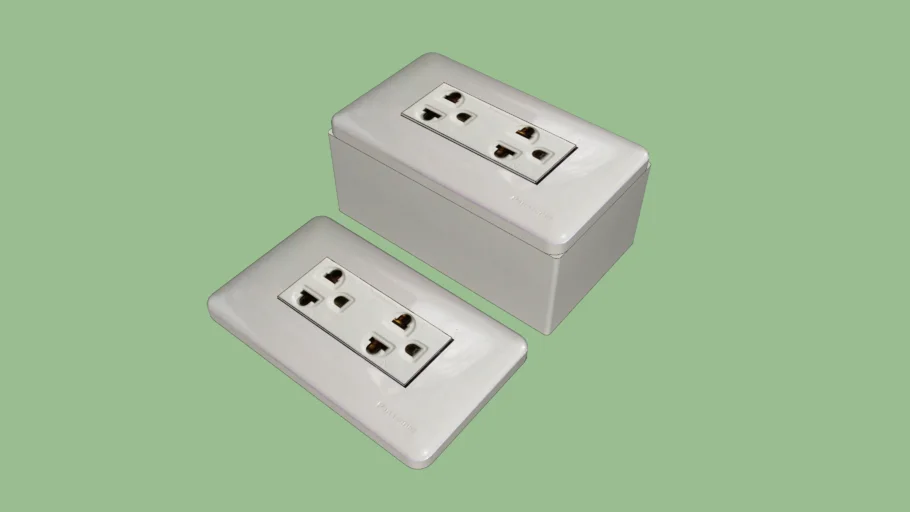 Panasonic Plug Grounding Duplex - Medium Polygon | 3D Warehouse