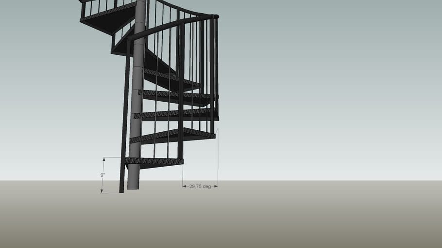Black Metal Spiral Staircase | 3D Warehouse