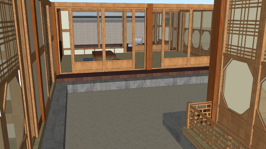 Sketchup Traditional Korean House Design – Korean Heritage Room