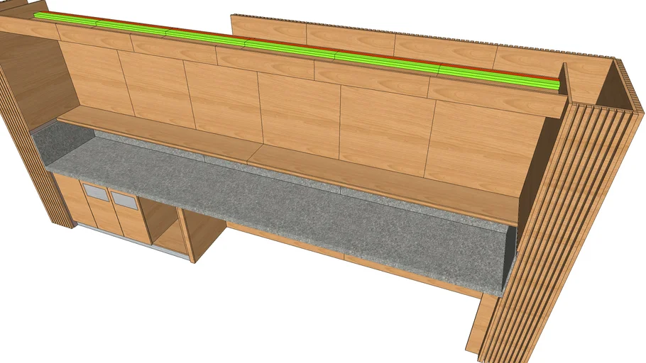 Mueble barra con revestimiento listones | 3D Warehouse