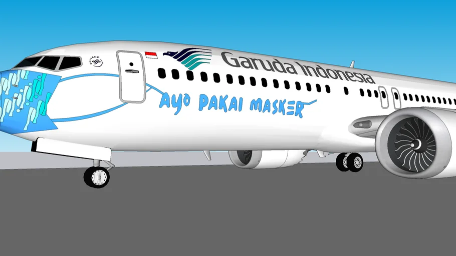 Garuda Indonesia Mask livery parang batik Boeing 737HOP8 | 3D Warehouse