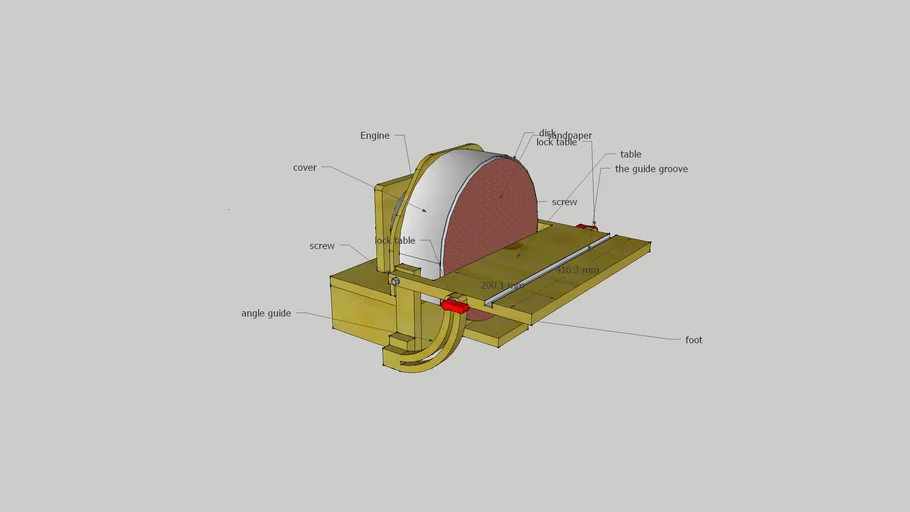 Disk sander 12' | 3D Warehouse