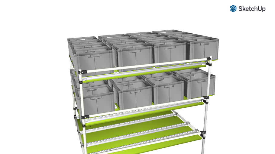 Kanban Regal 400x300 Box | 3D Warehouse