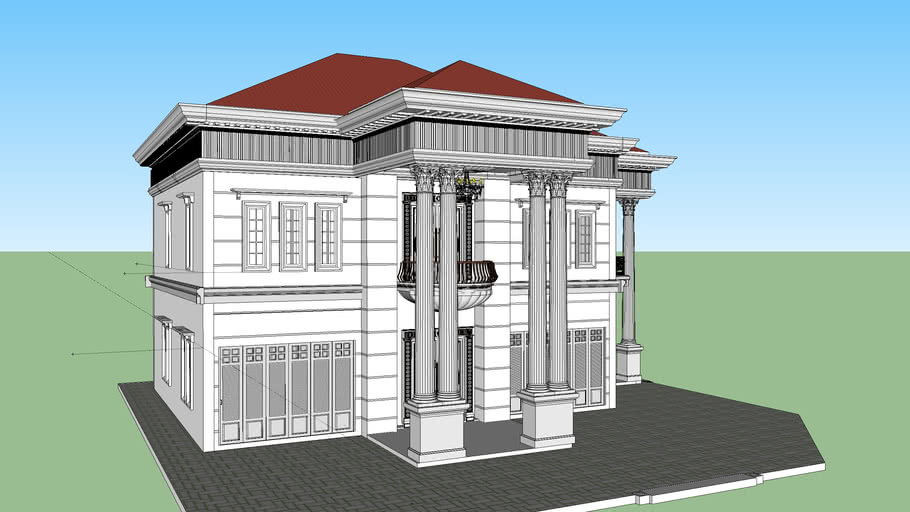 Rumah Klasik Dua Lantai/Ruko | 3D Warehouse