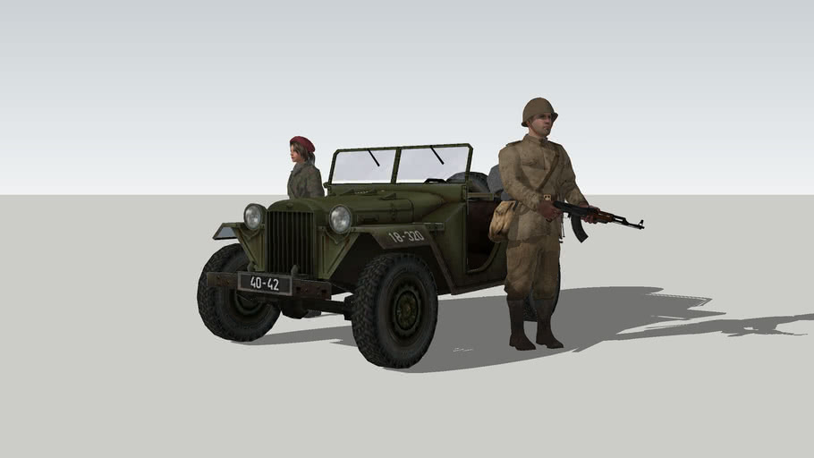 WW2 Soviet GAZ-67 Staff Car Set 01 | 3D Warehouse