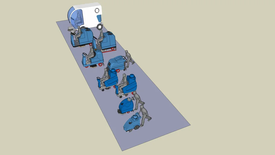 SCRUBBING and SWEEPING MACHINE | 3D Warehouse