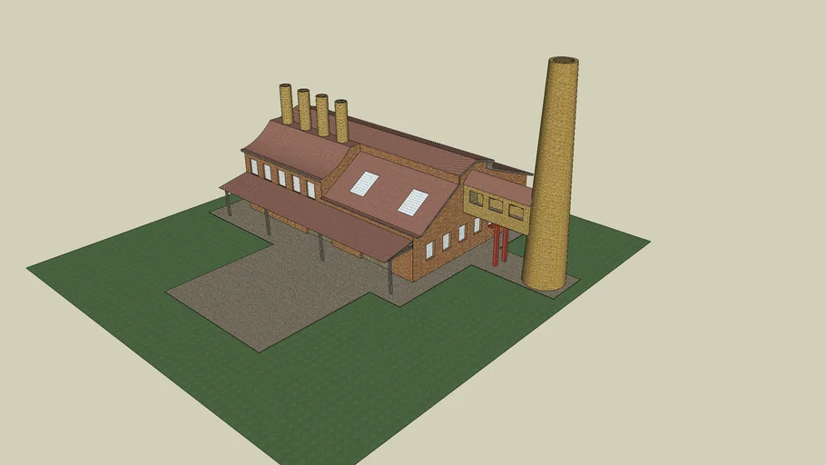 Simple Factory with Smoke Stack | 3D Warehouse