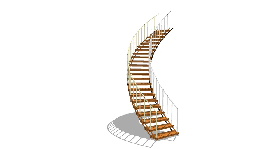 Curved Wooden Stairs (Tangga Kayu Melengkung) | 3D Warehouse