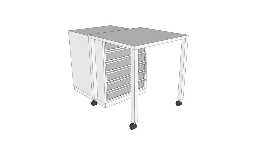 Storage Unit with Rolling Table | 3D Warehouse