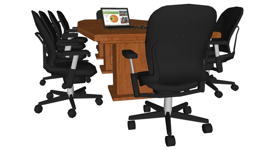 12' x 4'6' Tapered Corner Conference Table | 3D Warehouse