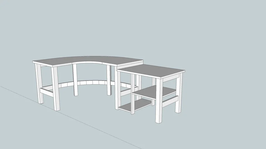 Curved Corner Computer Desk | 3D Warehouse
