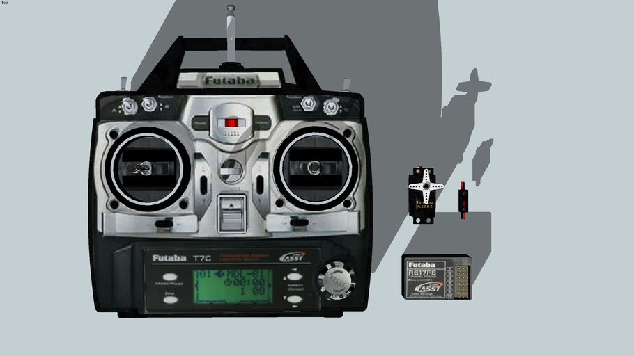 RC Radio Control FUTABA T7C Tx + Rx + servo + switch V2 | 3D Warehouse