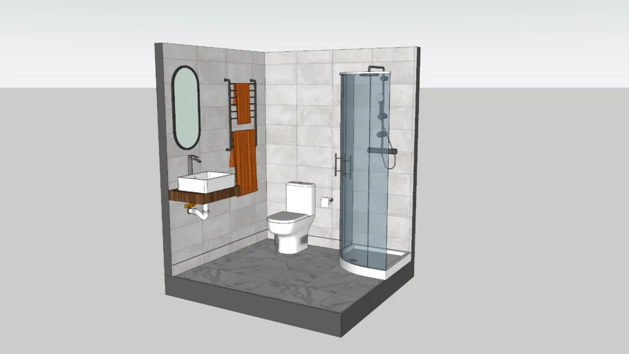 Bathroom with shower set | 3D Warehouse