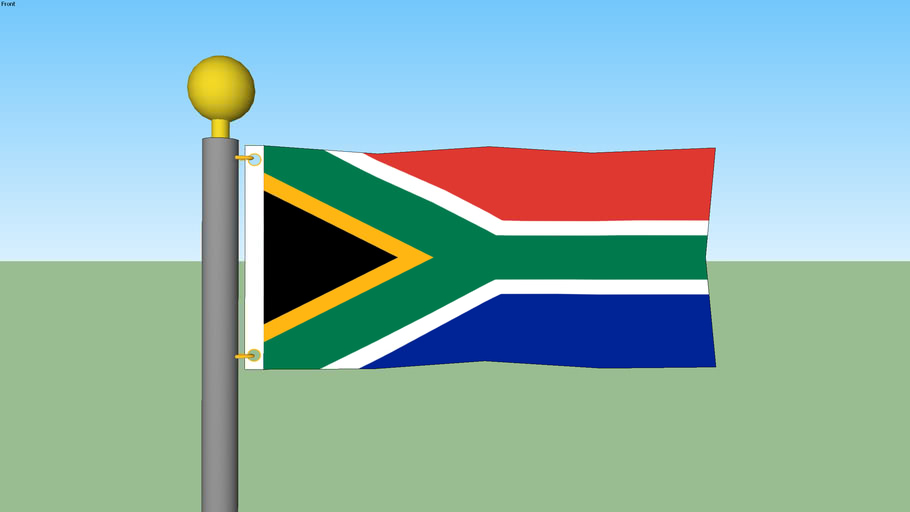 South Africa Flag with Flagpole | 3D Warehouse