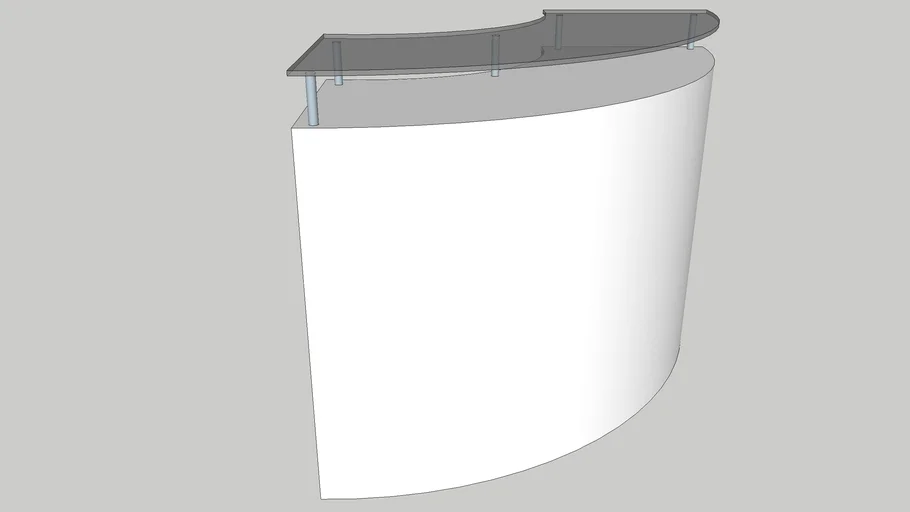 Balcão meia lua tampo de vidro | 3D Warehouse