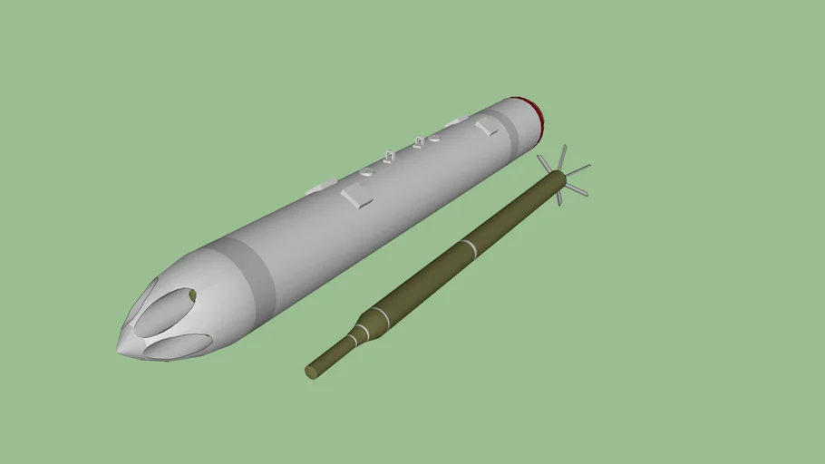 S-13 Unguided Rocket with B-13 Launcher | 3D Warehouse
