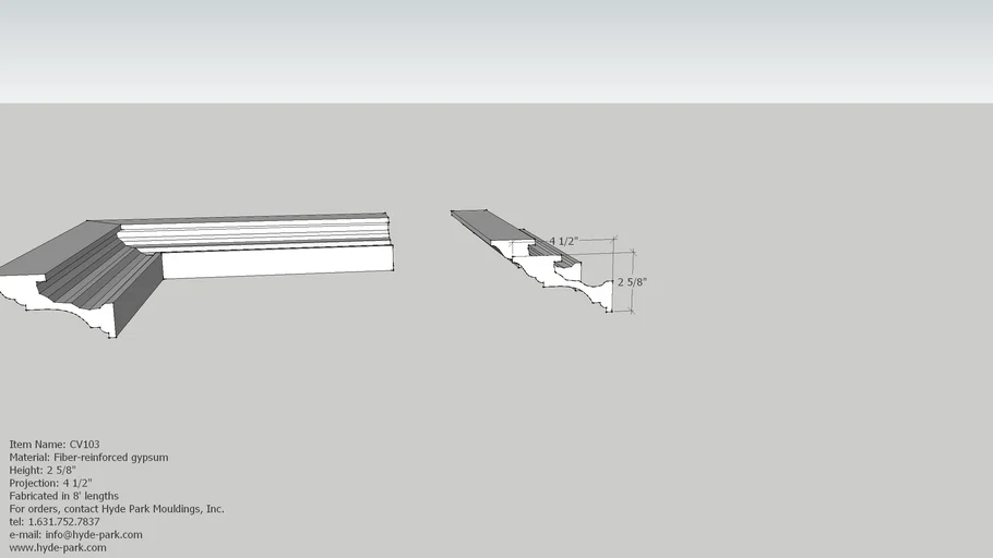Hyde Park Crown Moulding CV103 | 3D Warehouse