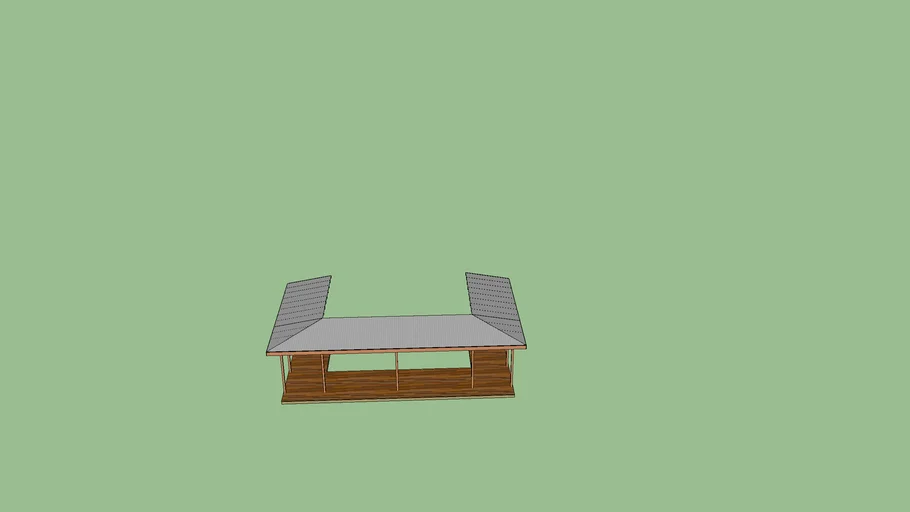 Wrap around porch for 16x24 Timber Frame Cabin | 3D Warehouse