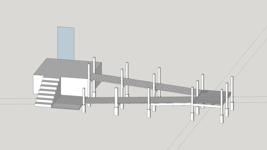 42' High Double Back WheelChair Ramp | 3D Warehouse