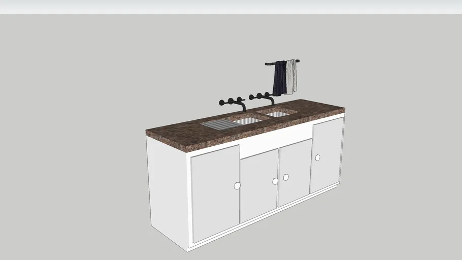 KITCHEN CABINET 3A WASH BASIN WITHOUT TOP | 3D Warehouse