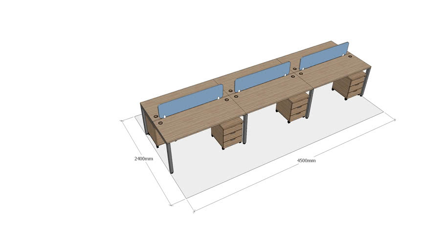 Office Table With Divider | 3D Warehouse