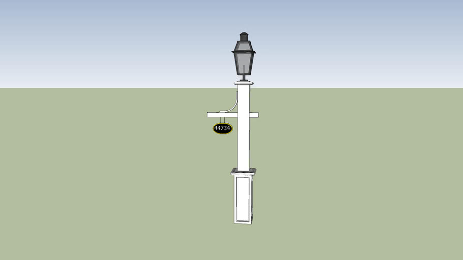 POLE LIGHT WITH ADDRESS | 3D Warehouse
