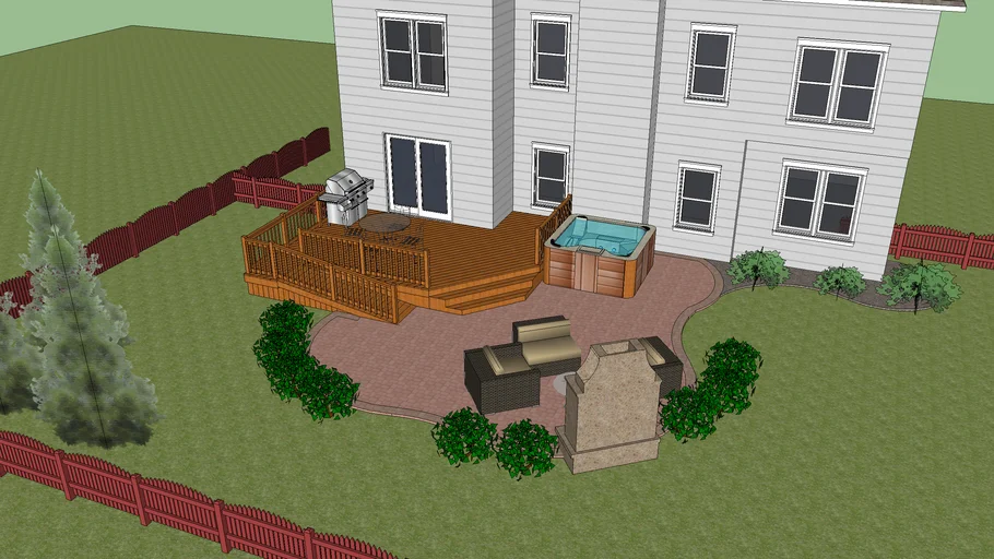 Deck with patio | 3D Warehouse