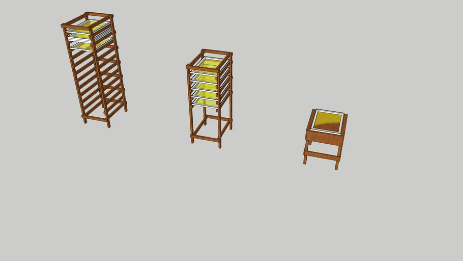 RAK SCREEN (KAYU) BONGKAR PASANG & MEJA HEAT PRESS | 3D Warehouse