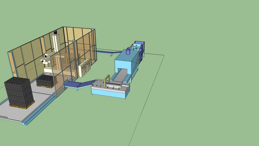 Maquina de embalaje con paletizador | 3D Warehouse