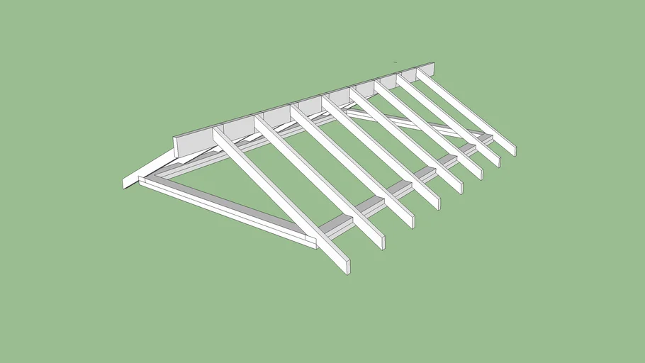 Gable rroof trust for a 6' wide, 8' LONG building with a 30 degree ...