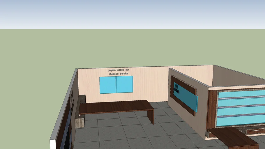 ESCRITORIO MODERNO COM PAINEIS E MOVIS PRANEJADO STUDIO3D PARAIBA | 3D Warehouse