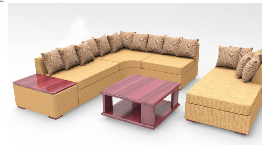 L-sofa + Divan + coffee table | 3D Warehouse