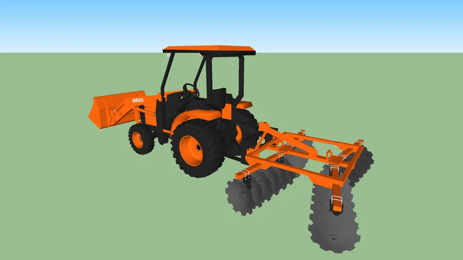Kubota Tractor with 6' disc | 3D Warehouse