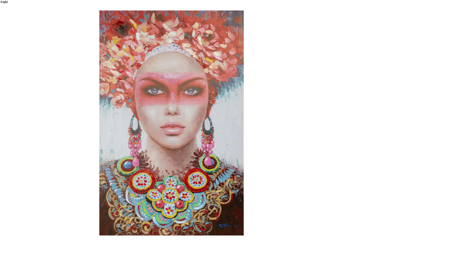 51582 Picture Touched Red Eye Lady 90x140cm | 3D Warehouse