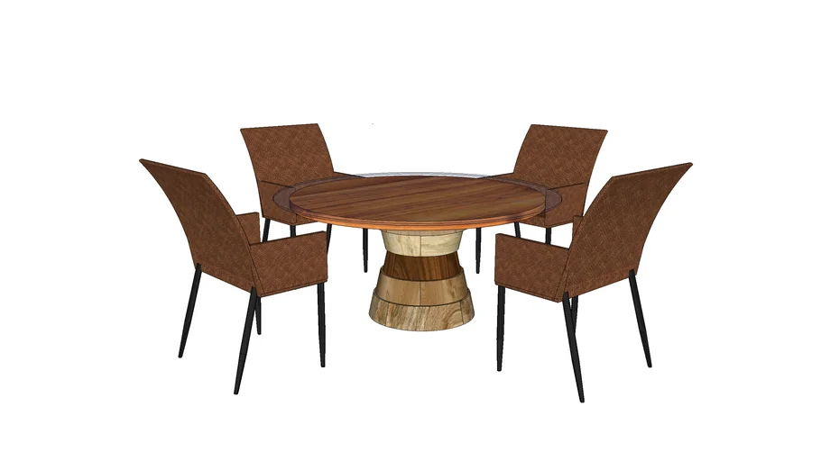 Tropical Style Circular Dining Set | 3D Warehouse