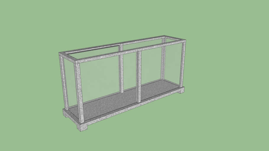 Brushed Aluminum and Glass Display Case Console Table | 3D Warehouse