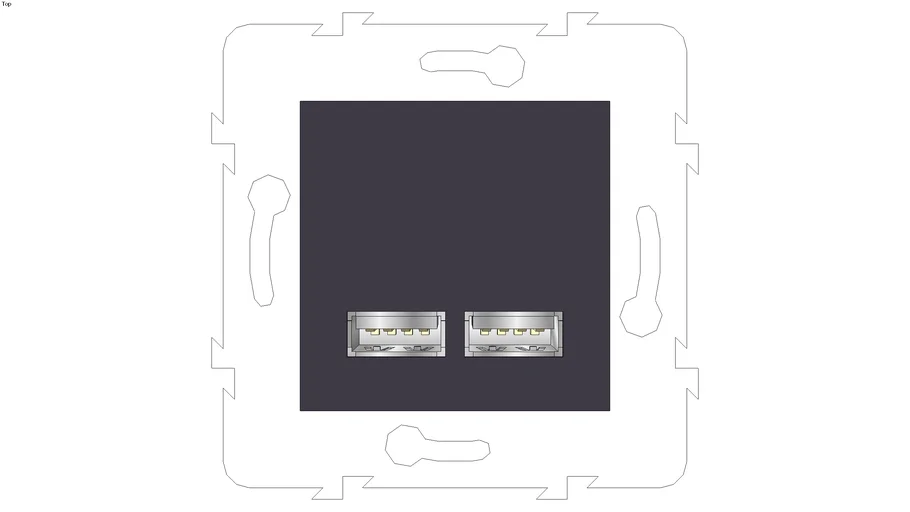 NU541854, Unica USB sockets, anthracite | 3D Warehouse