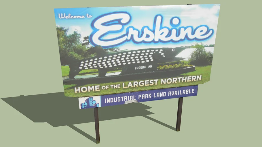 Welcome Sign Erskine, Minnesota | 3D Warehouse