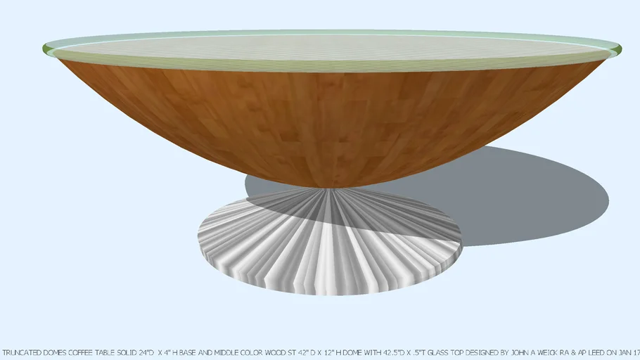 COFFEE TABLE TRUNCATED DOMES DESIGN BY JOHN A WEICK RA & AP LEED | 3D ...