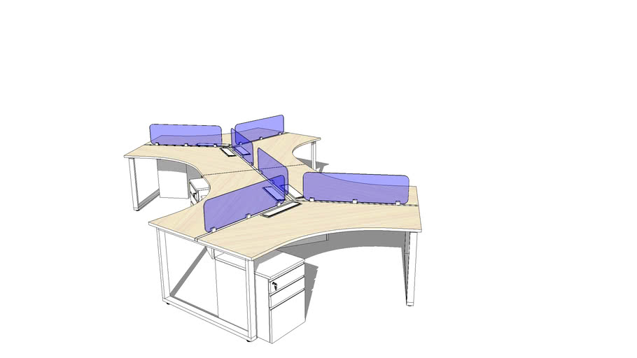 Honeycomb Workstation Set by VINOTI Office | 3D Warehouse