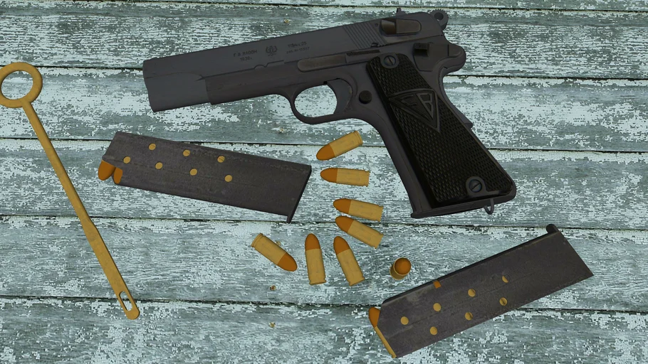 P35 VIS 9X19 PISTOL WITH AMMO AND CLEANING ROD BY LEONMETALOWIEC | 3D ...